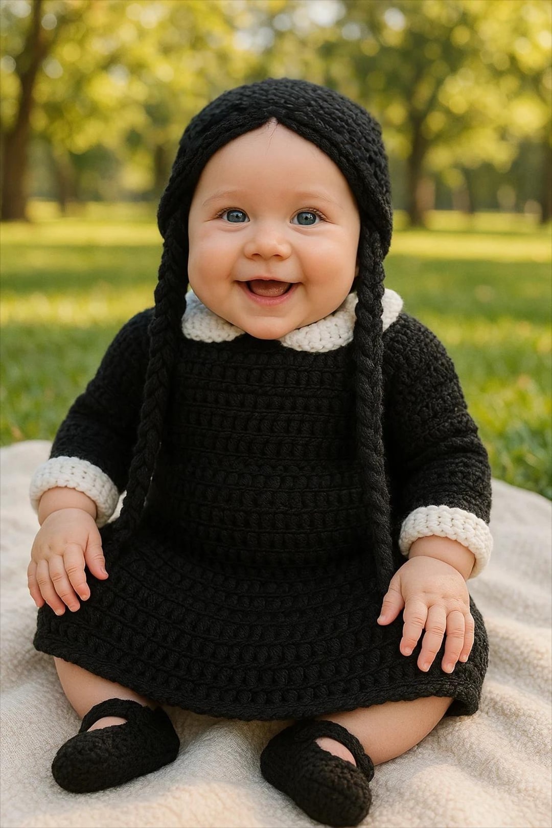 Baby Wednesday Addams Outfit Sizes Newborn, 0-3, 3-6, 6-.9, 9-12 Months ...