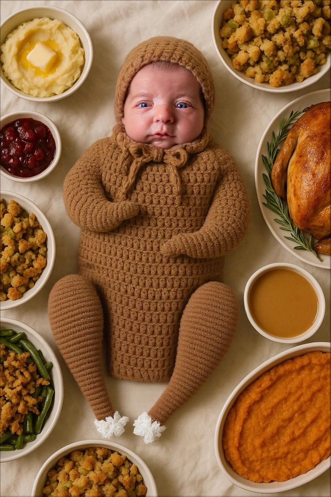 Baby Cooked Turkey Outfit Available in Size Newborn and 0-3 Months ...