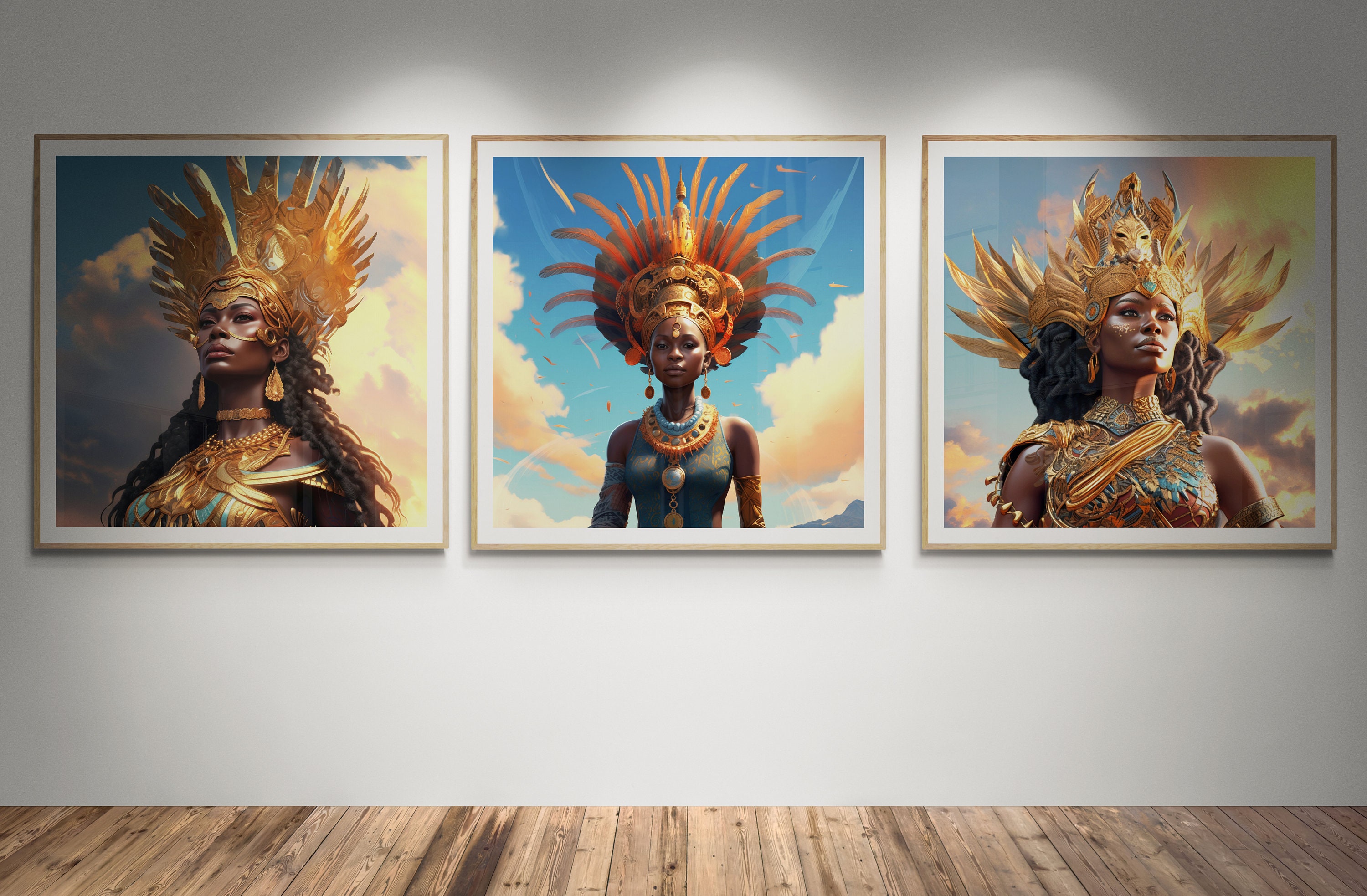 3 Artworks - BUNDLE Native Goddess Digital Artwork * Divine Feminine ...