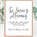Memory Table Sign, in Loving Memory Wedding Sign, Instant Download ...