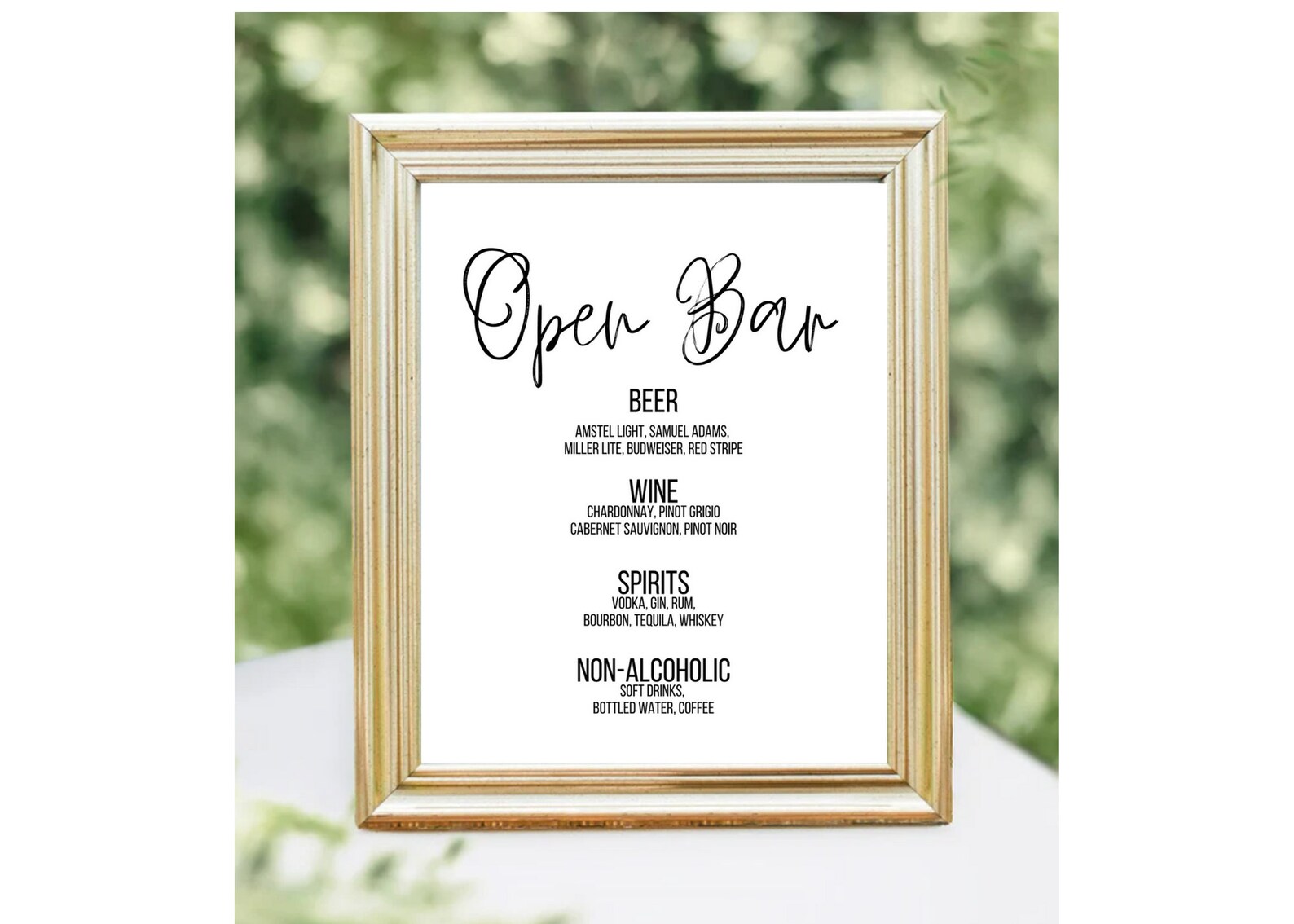 Ar Menu Sign, Editable Wedding Bar Menu Template, Open Bar Drink Menu ...