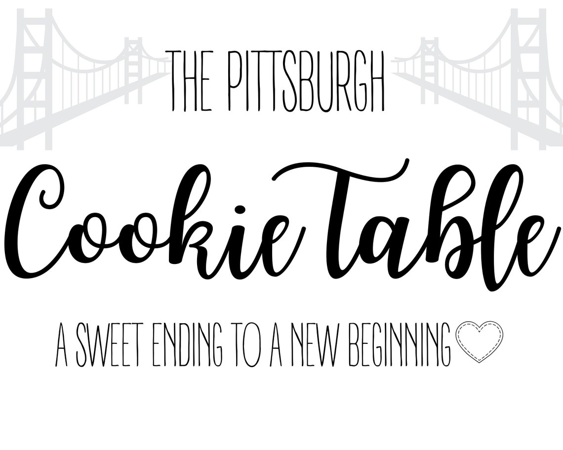 Pittsburgh Cookie Table Sign, Wedding Sign, Wedding Cookie Table Sign ...