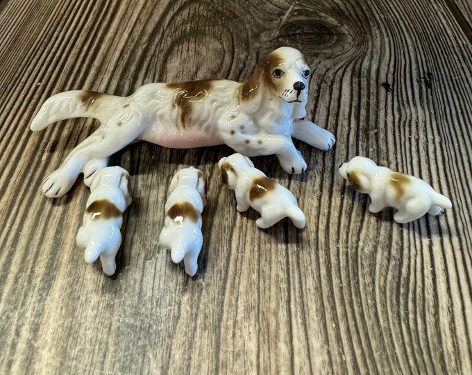 Vintage 1960's Adorable Set of 5 Miniature Springer Spaniels ~ Mom and ...
