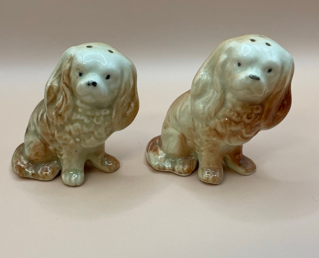 Vintage Set of Cute Spaniel Dog Salt & Pepper Shakers - Etsy