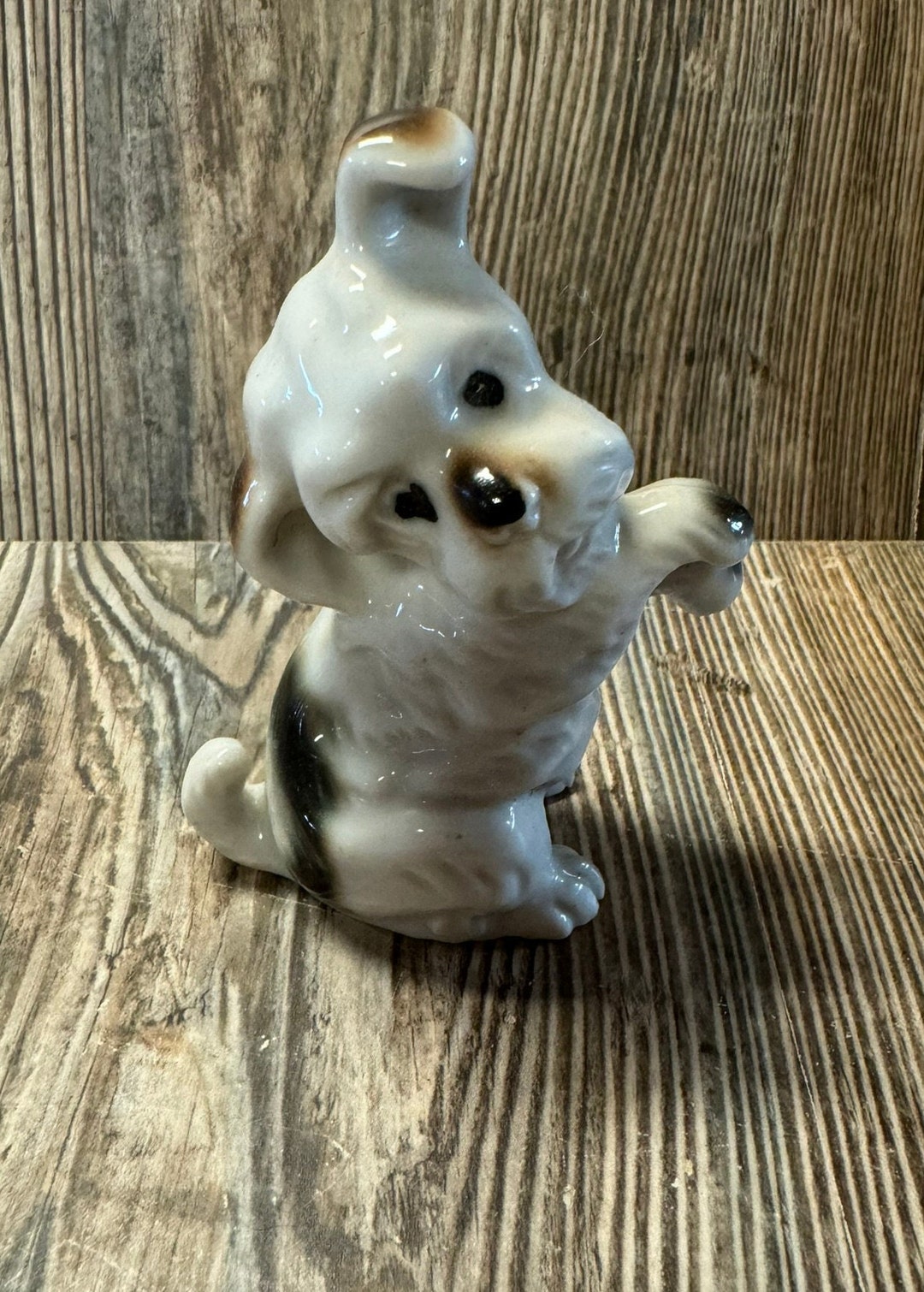 Vintage Cute Small Bone China Playful Terrier Dog Figurine From Japan ...