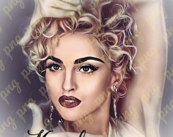 Madonna Svg, Stencil Portrait, Madonna Silhouette, Madonna Clipart ...