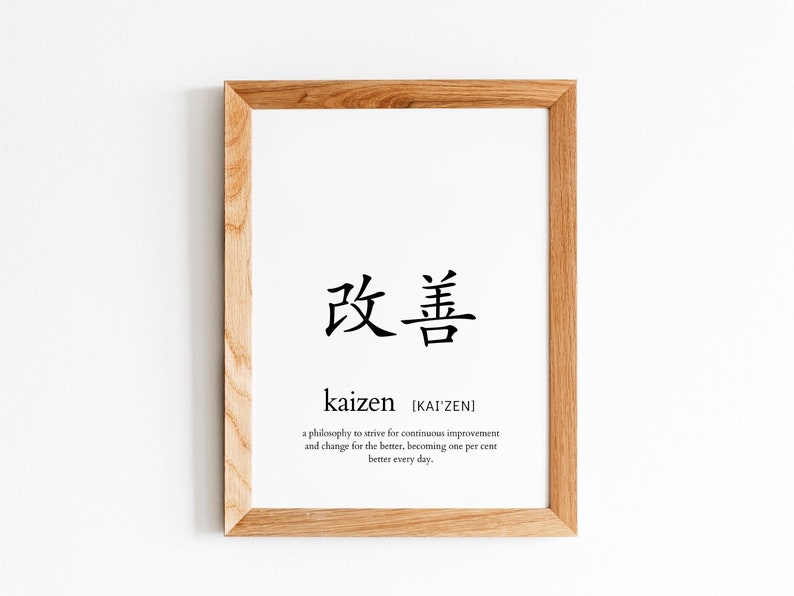 Kaizen Definition Print: Japanese Dictionary Artwork, Printable Wall ...