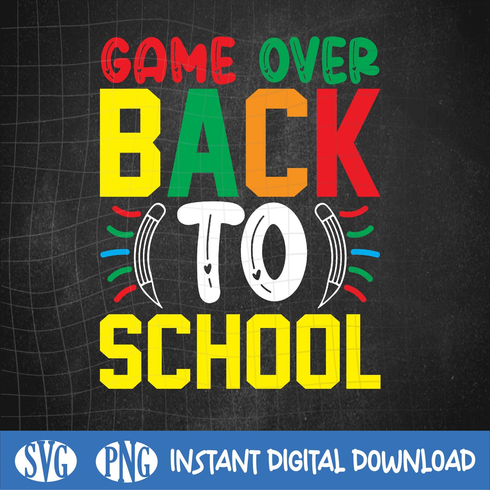 Back to School Svg, Game Over School Svg - Etsy