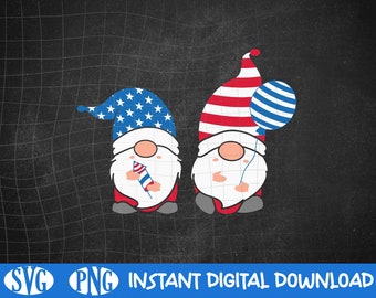 4th of July Gnomes SVG, Independence Day Patriotic Gnomes Clipart ...