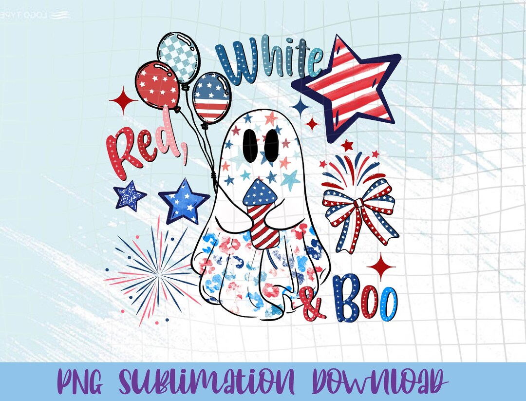 Red White Boo Bow Red White Boo-boo Crew 4th July Png Design - Etsy