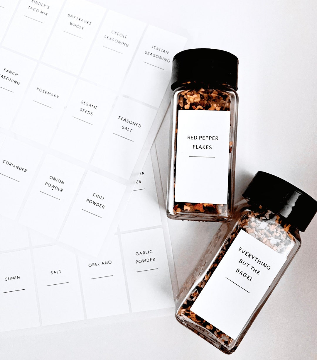 Spice Jar Labels Seasoning Labels Kitchen Labels Minimalist - Etsy
