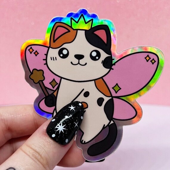 Cat Fairy Holographic Sticker - Etsy