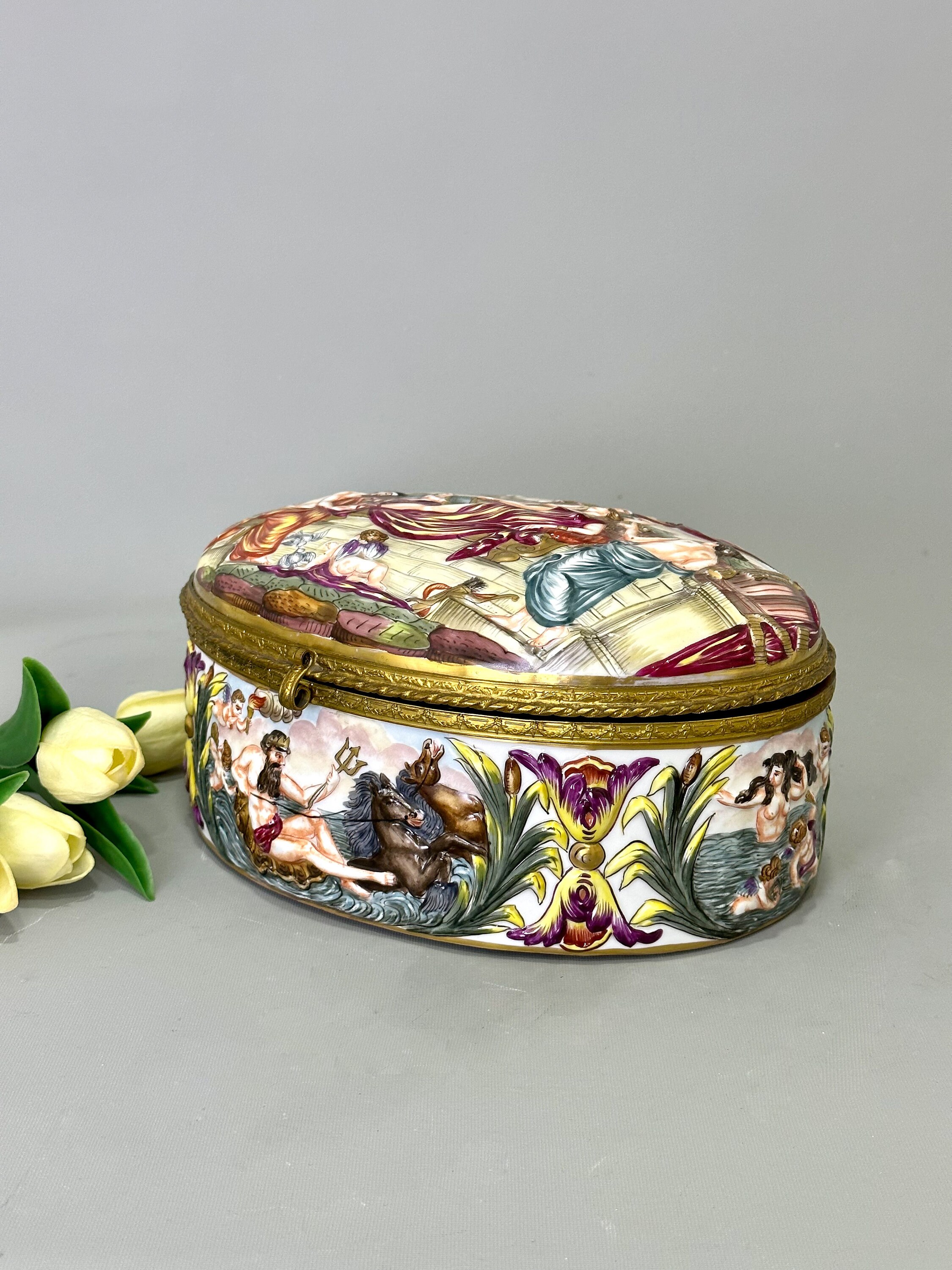 Antique Capodimonte Large Jewelry Box - Etsy