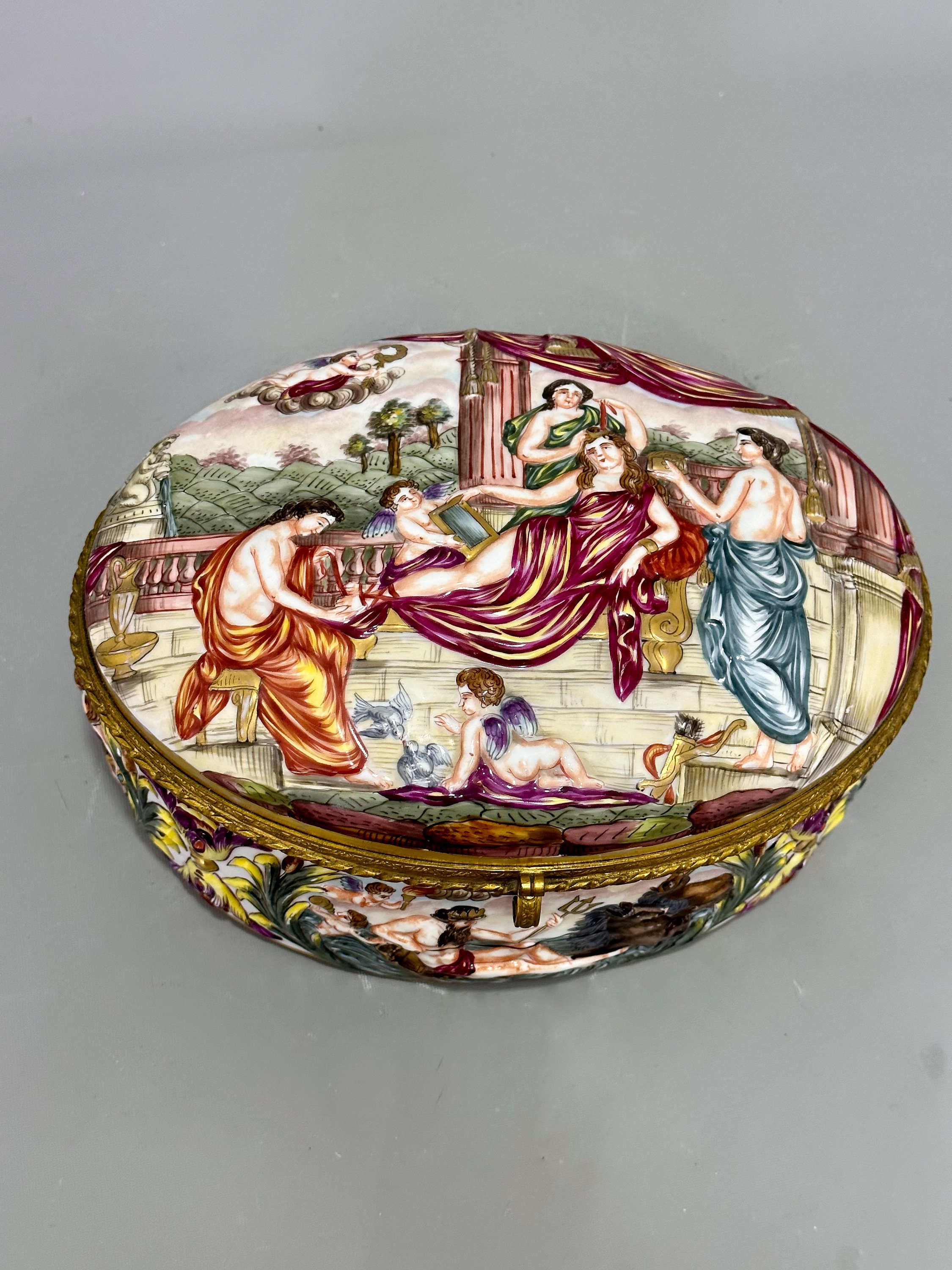 Antique Capodimonte Large Jewelry Box - Etsy