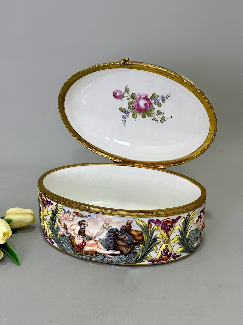 Antique Capodimonte Large Jewelry Box - Etsy