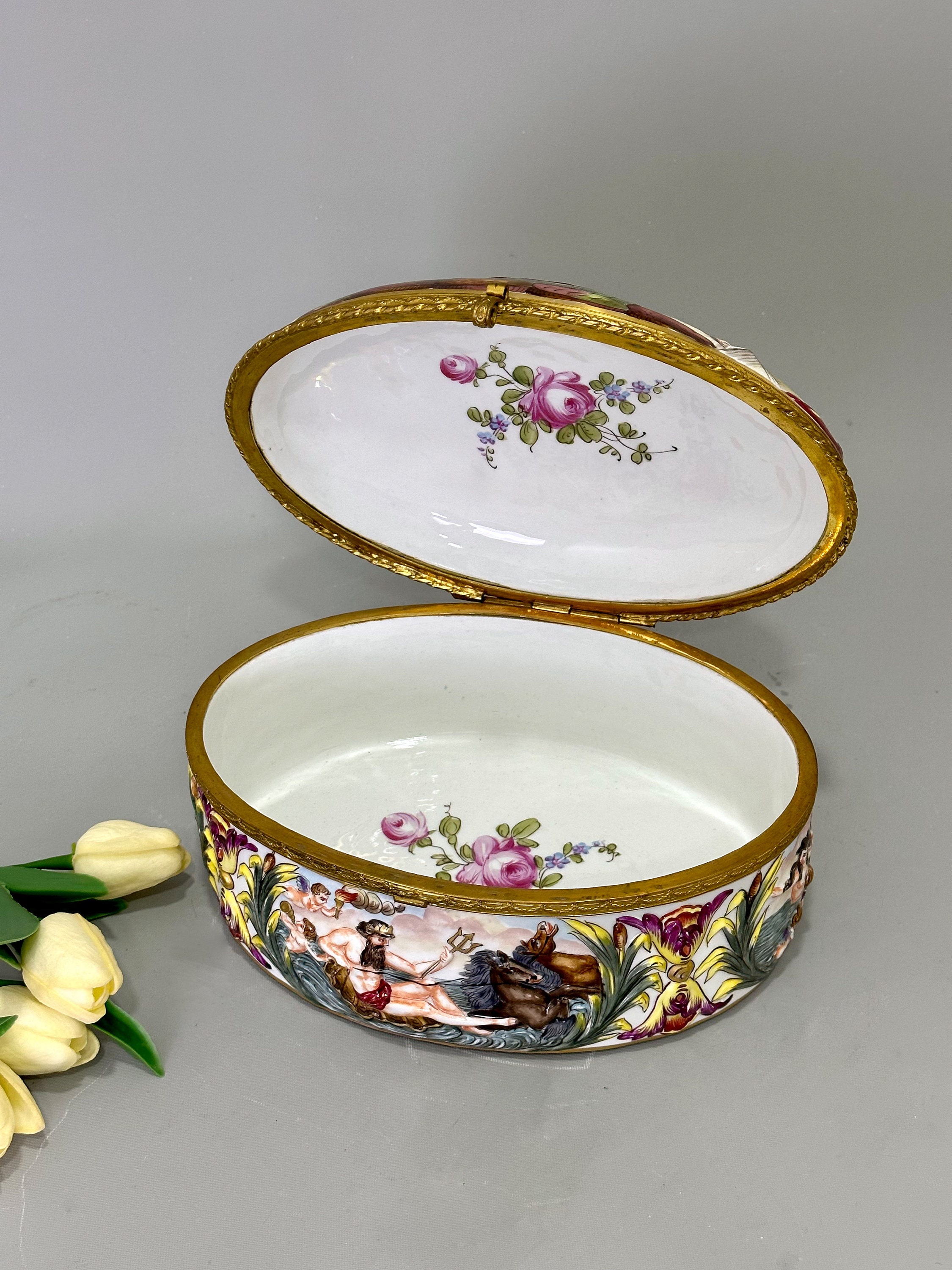 Antique Capodimonte Large Jewelry Box - Etsy
