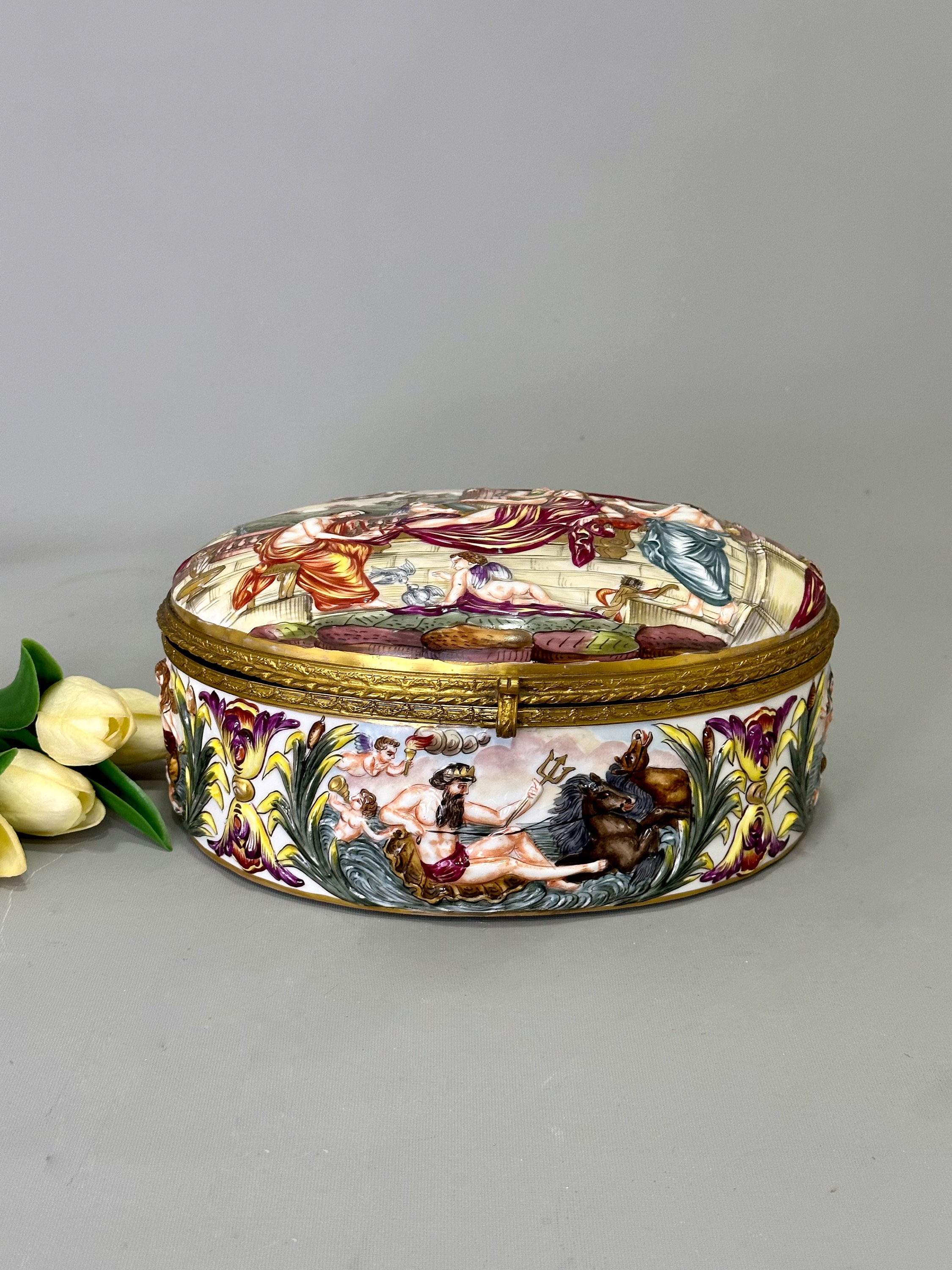 Antique Capodimonte Large Jewelry Box - Etsy