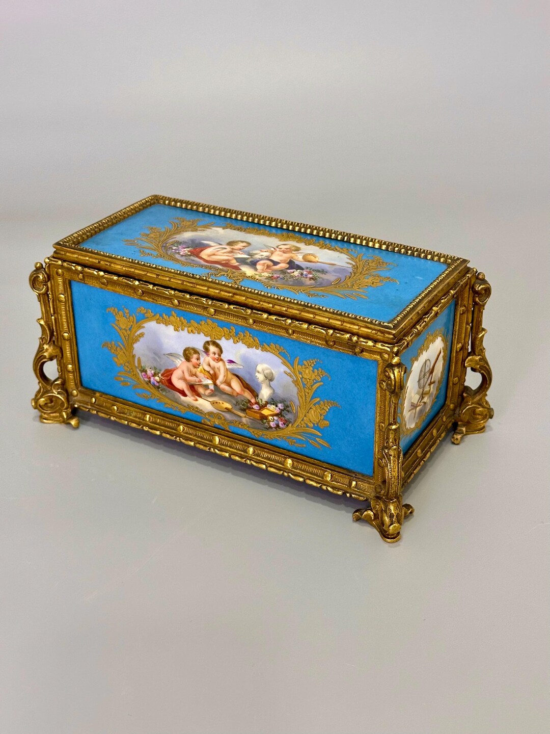 Antique French Sevres Inkwell Box - Etsy