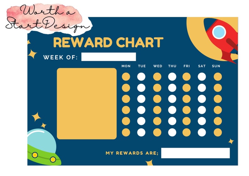 Customisable Rocket Reward Chart | Etsy