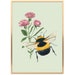 Bumble Bee Art Print Flower Wall Art Honey Bee Poster Floral Wall Art ...