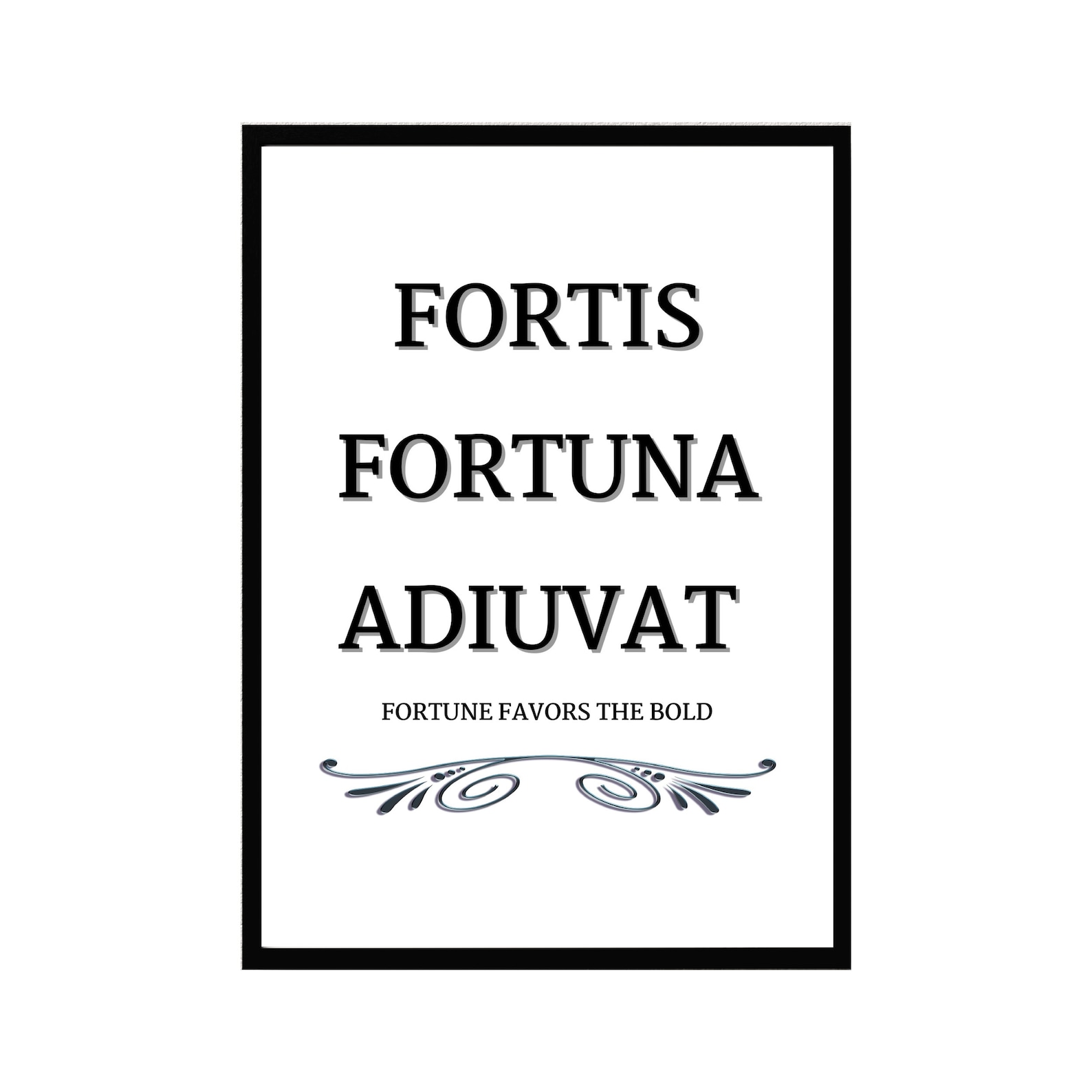 Fortis Fortuna Adiuvat Art Print Fortune Favors the Bold Inspirational ...