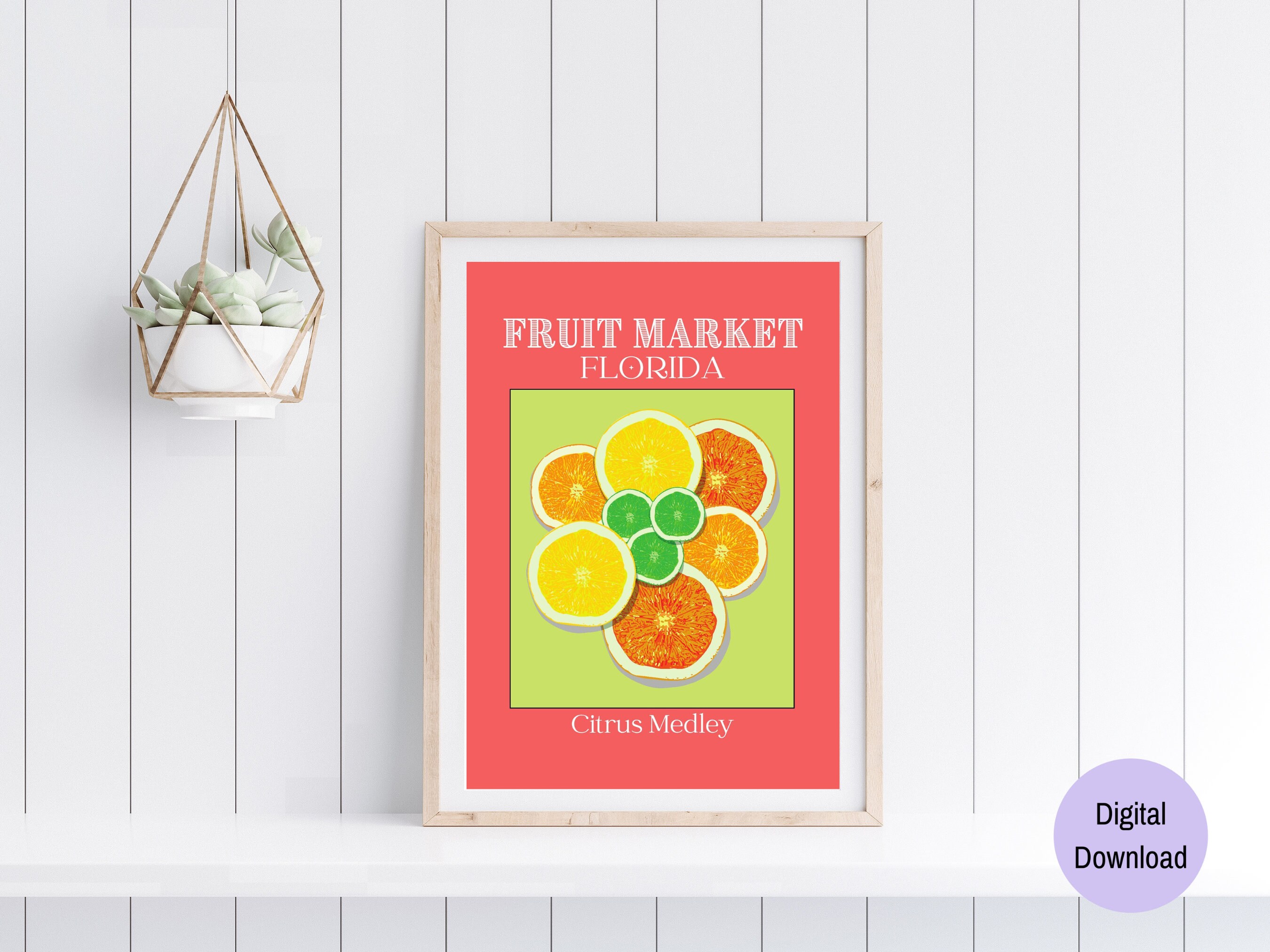 Fruit Market Print, Fruit Poster, Citrus Fruit Market Poster, Fruit ...