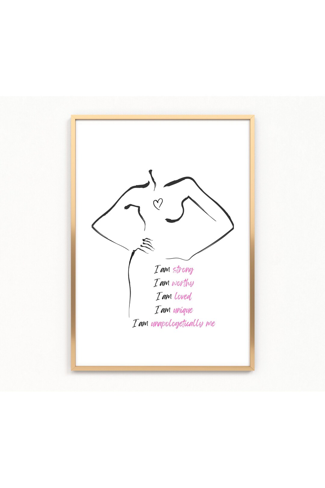 I Am Wall Art, Self-love Positive Affirmation Art Printable ...