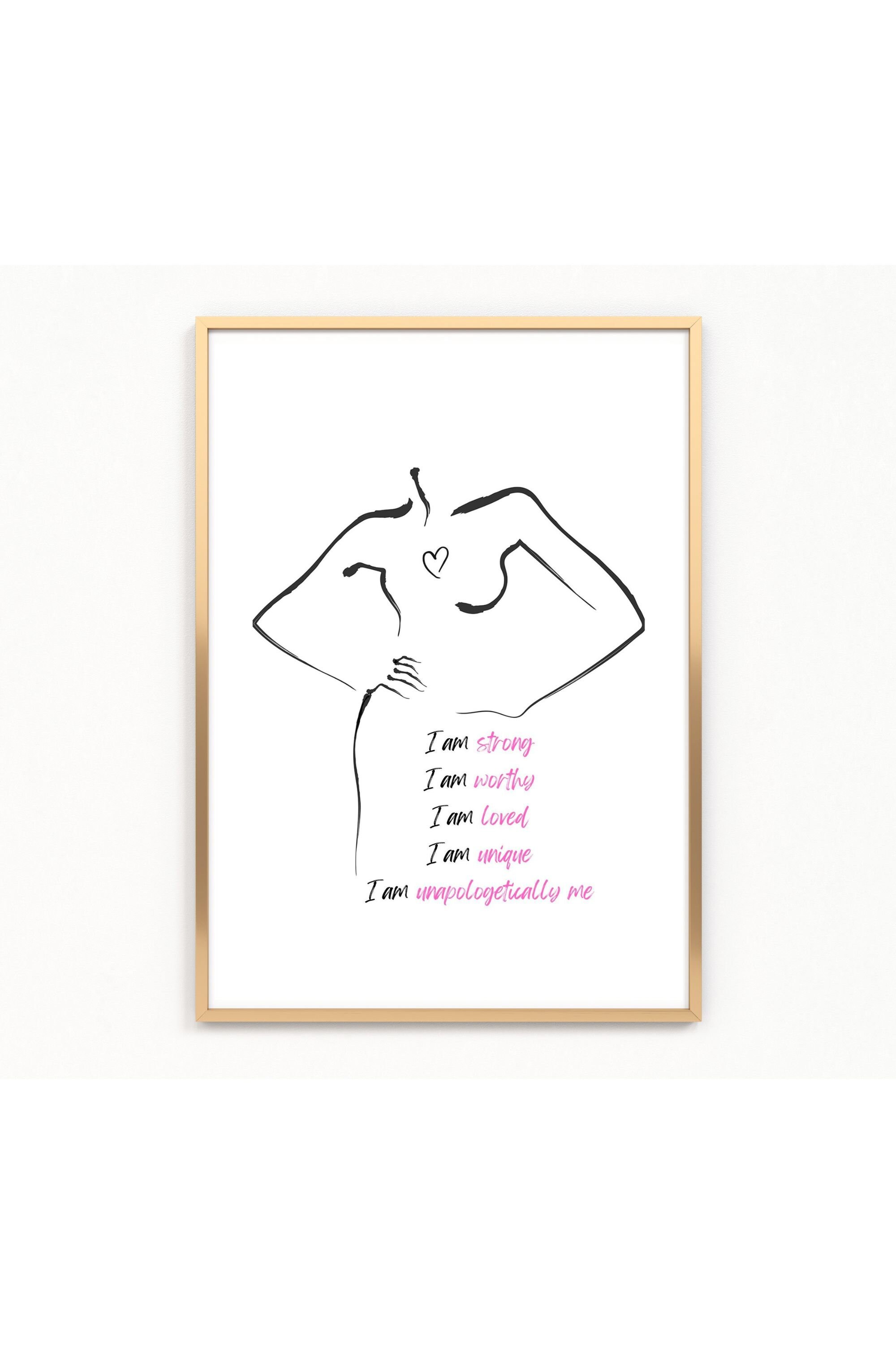 I Am Wall Art, Self-love Positive Affirmation Art Printable ...