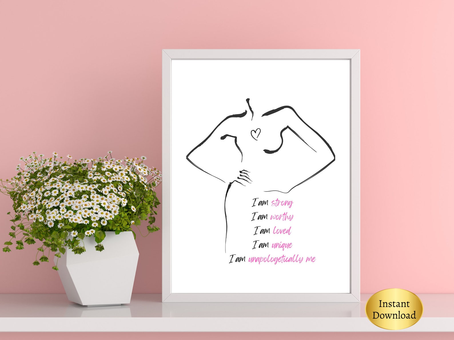 I Am Wall Art, Self-love Positive Affirmation Art Printable ...