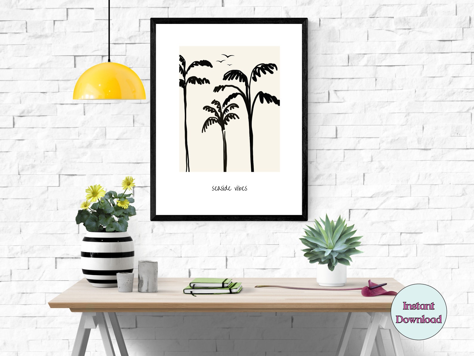 Palm Tree Art Print Black and White Palm Tree Wall Art - Etsy