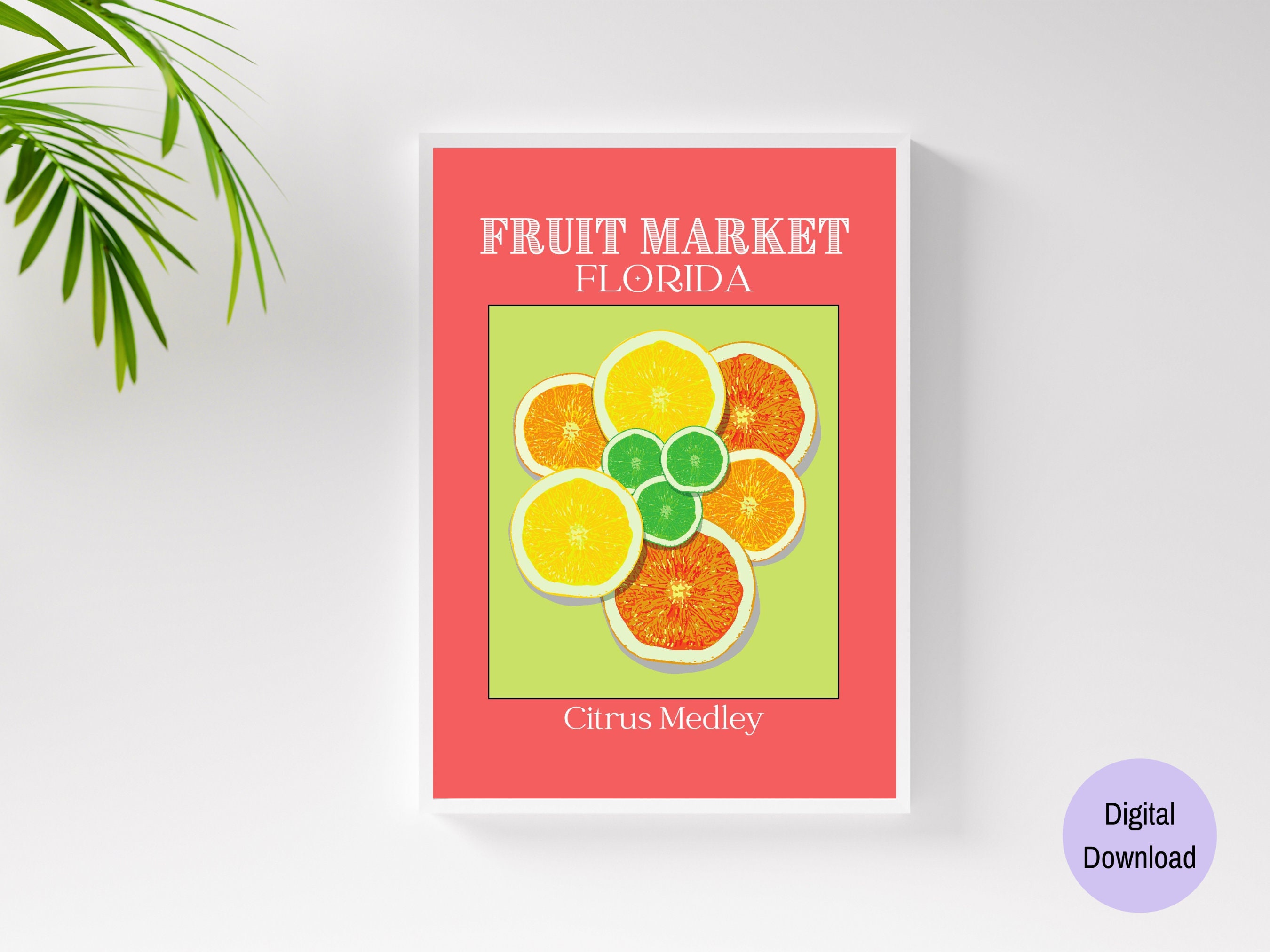Fruit Market Print, Fruit Poster, Citrus Fruit Market Poster, Fruit ...