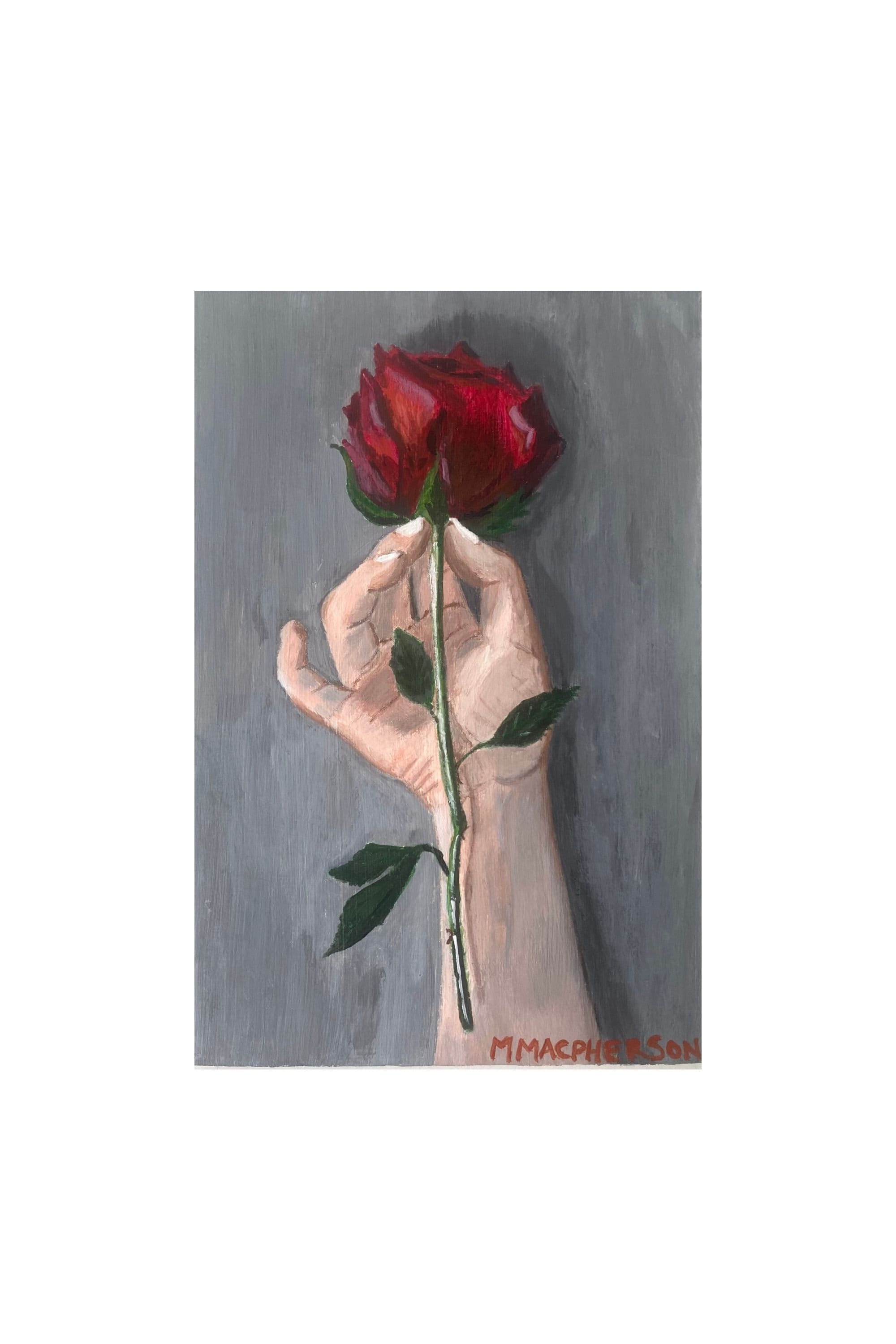 Single Red Rose Painting