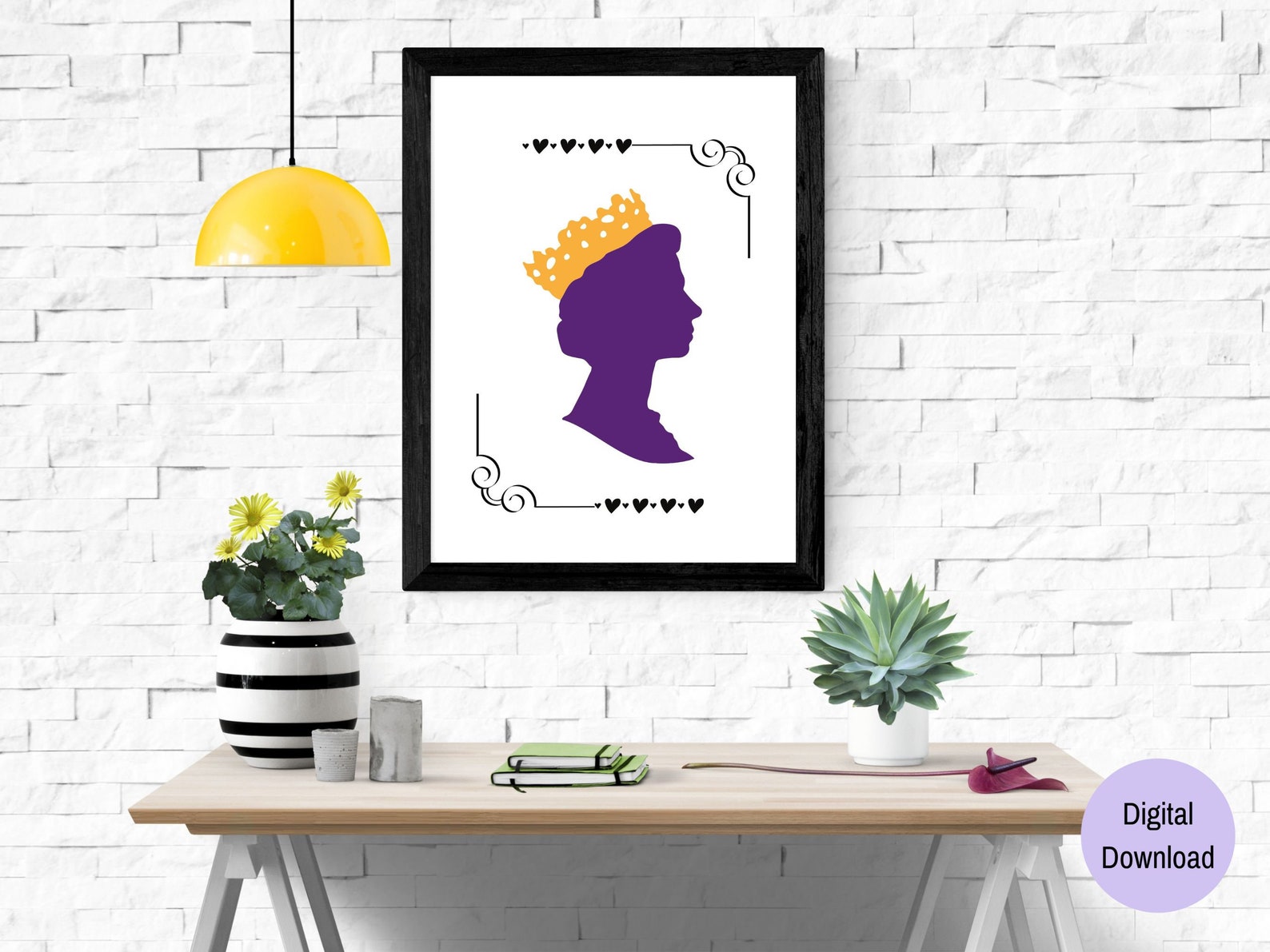 The Queen Silhouette Printable Wall Art Queen Profile - Etsy