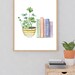 Watercolor Plant and Books Printable Poster, Books Wall Decor ...