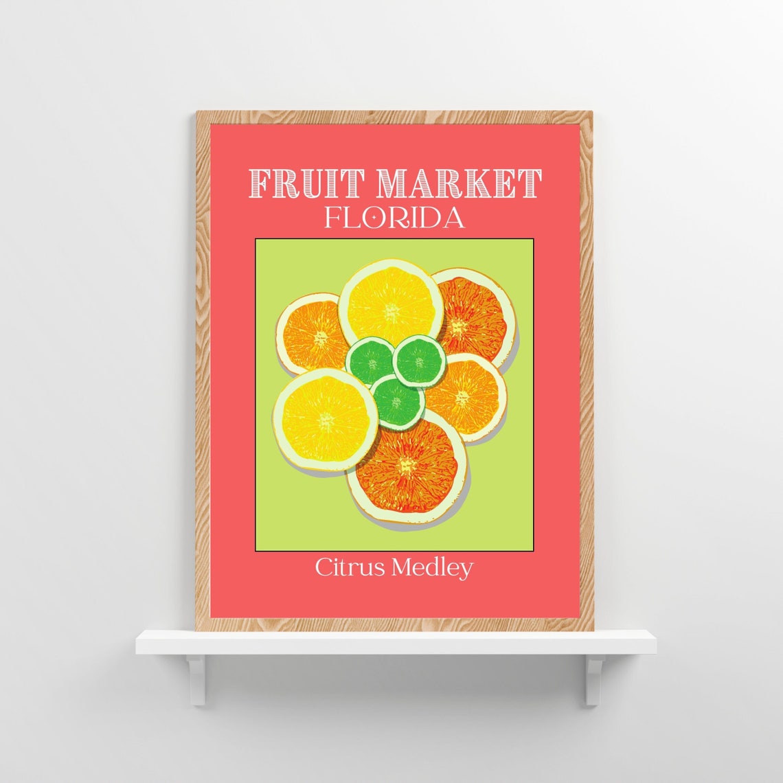 Fruit Market Print, Fruit Poster, Citrus Fruit Market Poster, Fruit ...