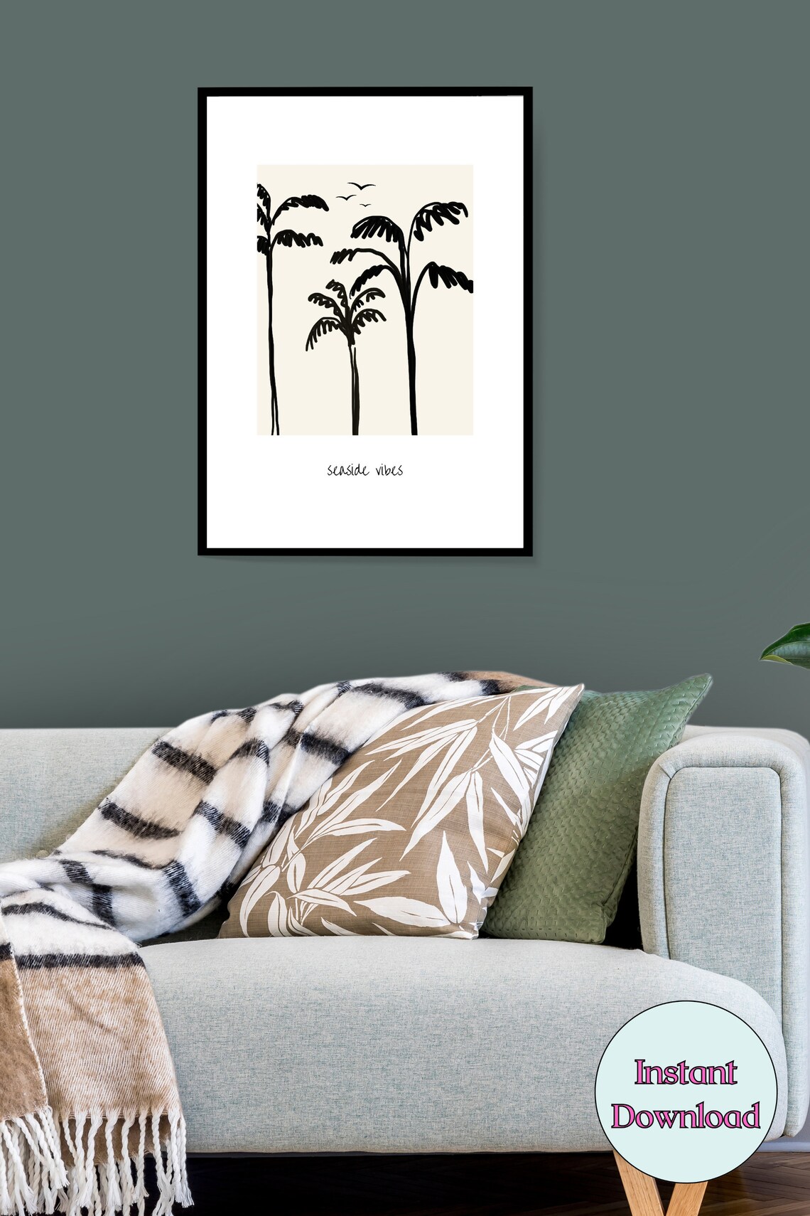 Palm Tree Art Print Black and White Palm Tree Wall Art - Etsy