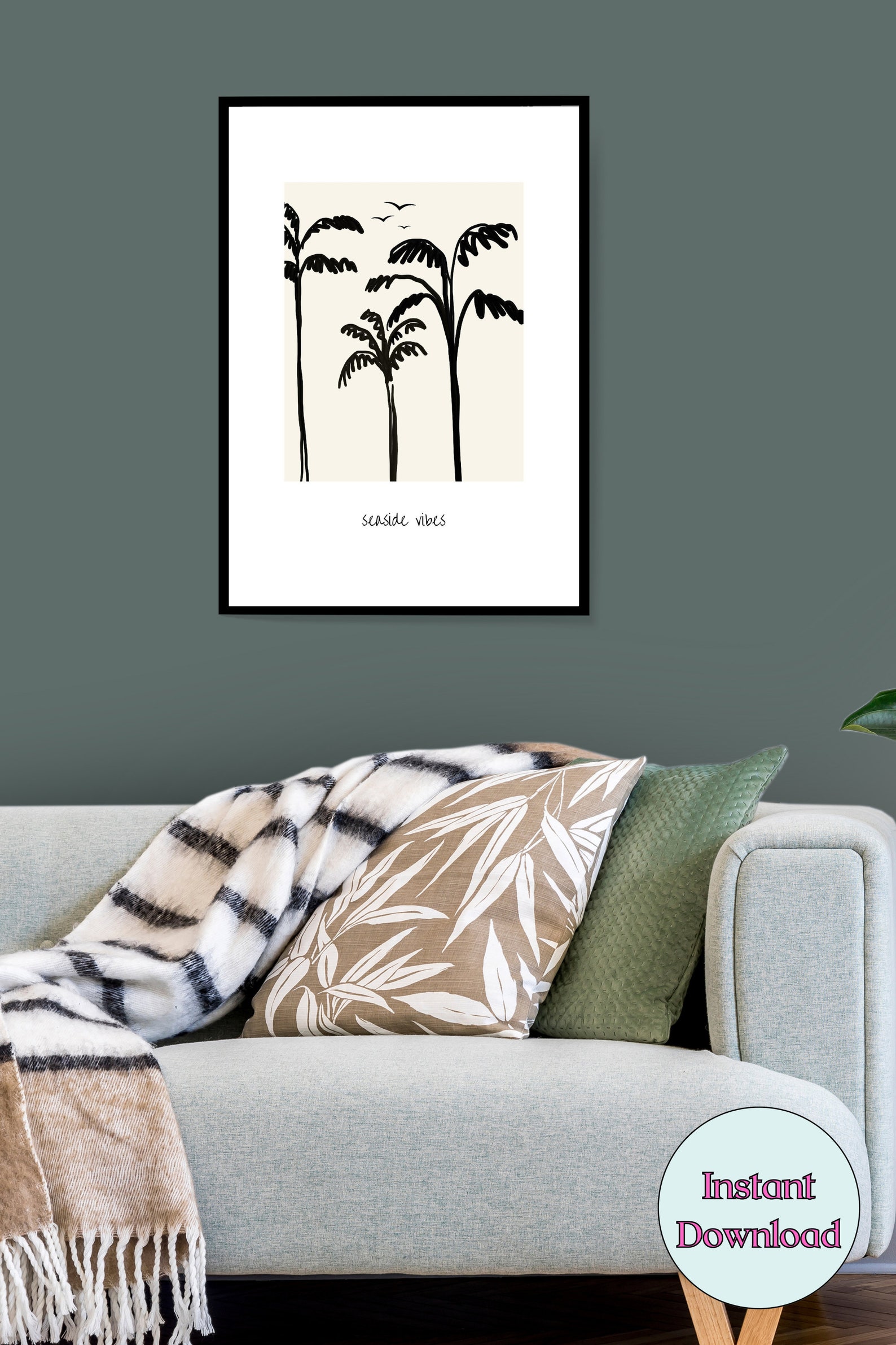 Palm Tree Art Print Black and White Palm Tree Wall Art - Etsy