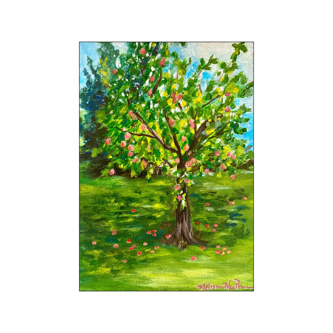 Apple Tree Acrylic Painting Original Art Fall Home Decor Country Wall ...