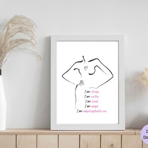 I Am Wall Art, Self-love Positive Affirmation Art Printable ...