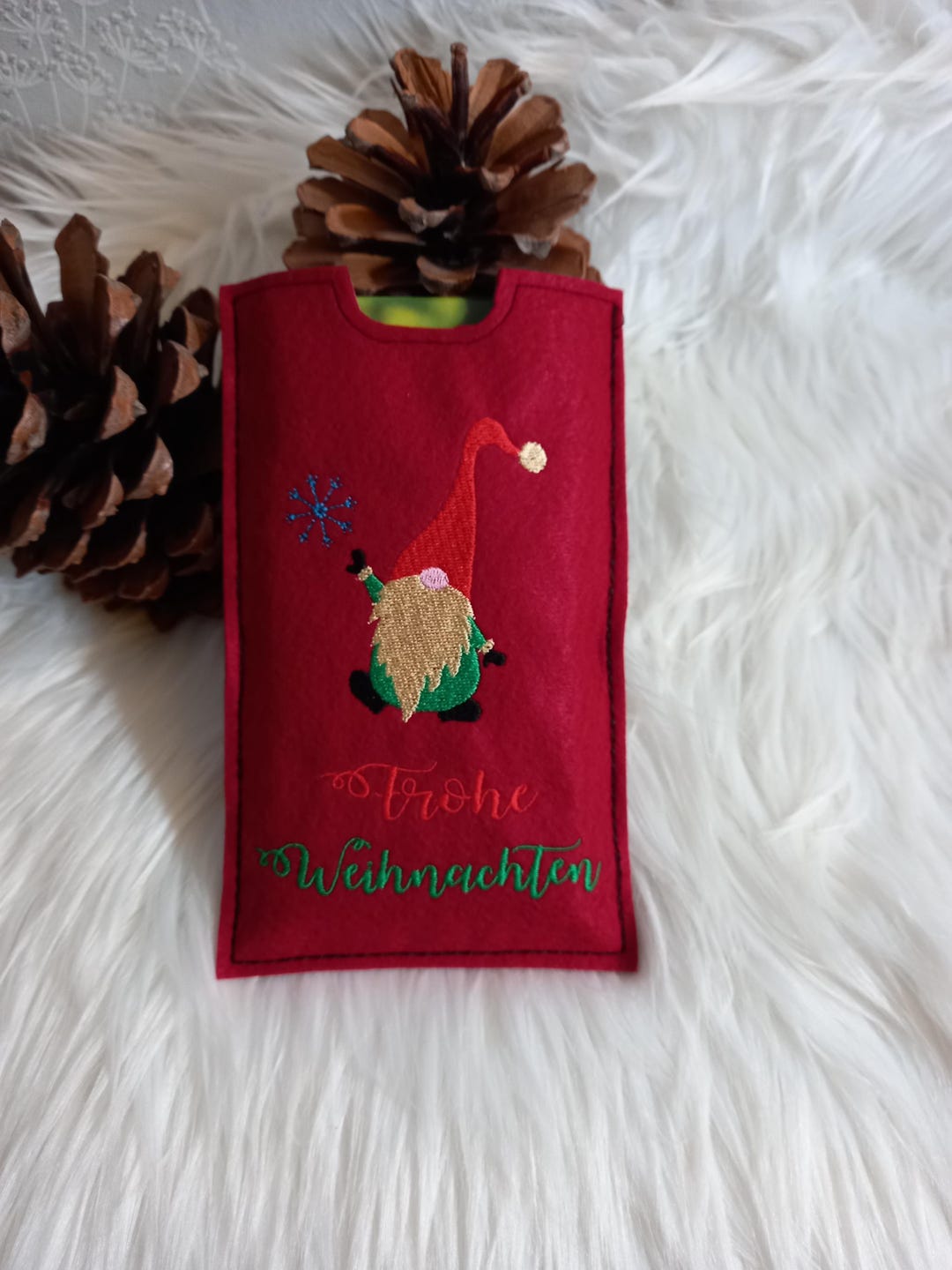 Gift Wrapping for Chocolate Bars Christmas Gnome Embroidered Felt ...