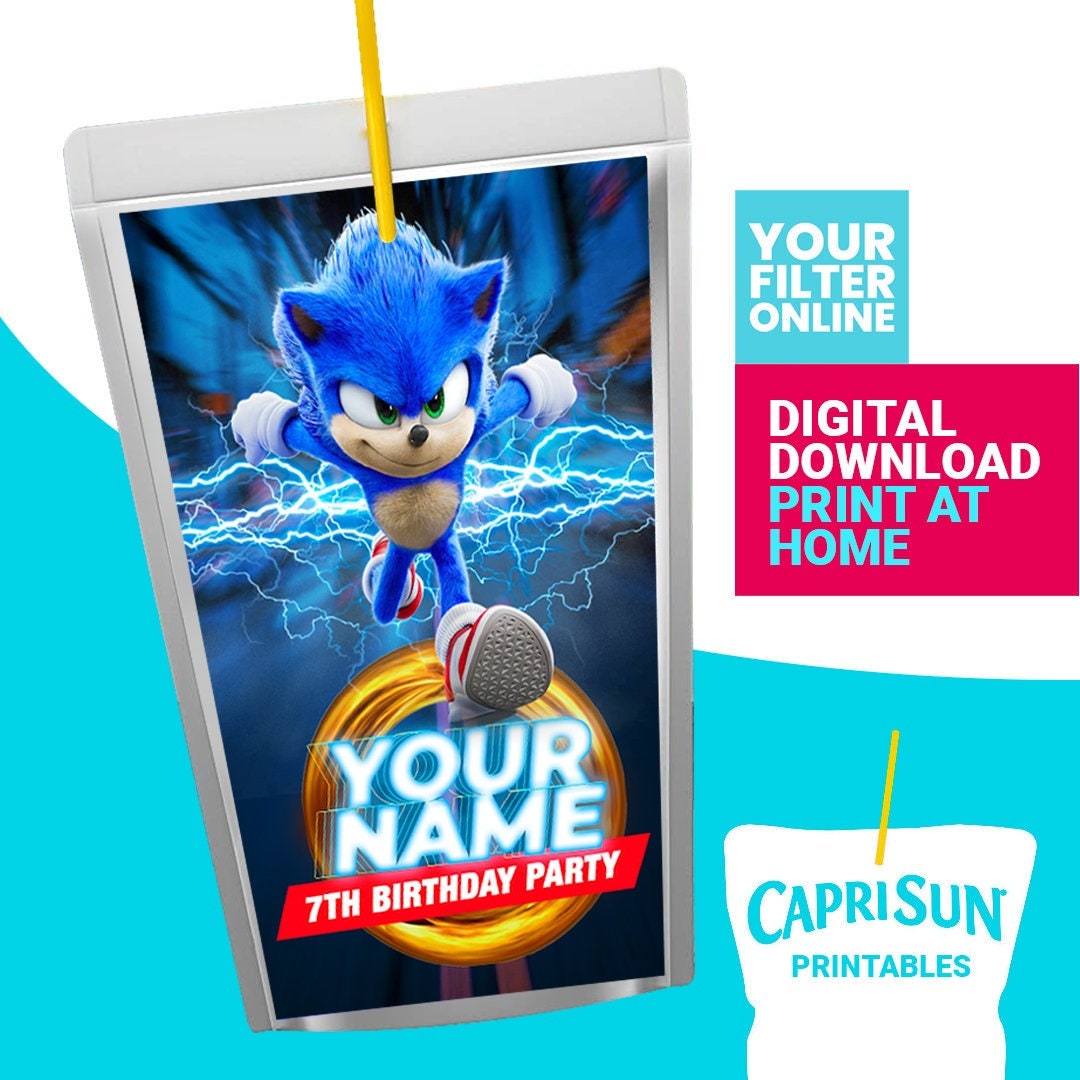 Sonic Capri Sun, Sonic Birthday Capri Sun, Sonic Party Capri Sun, Sonic ...