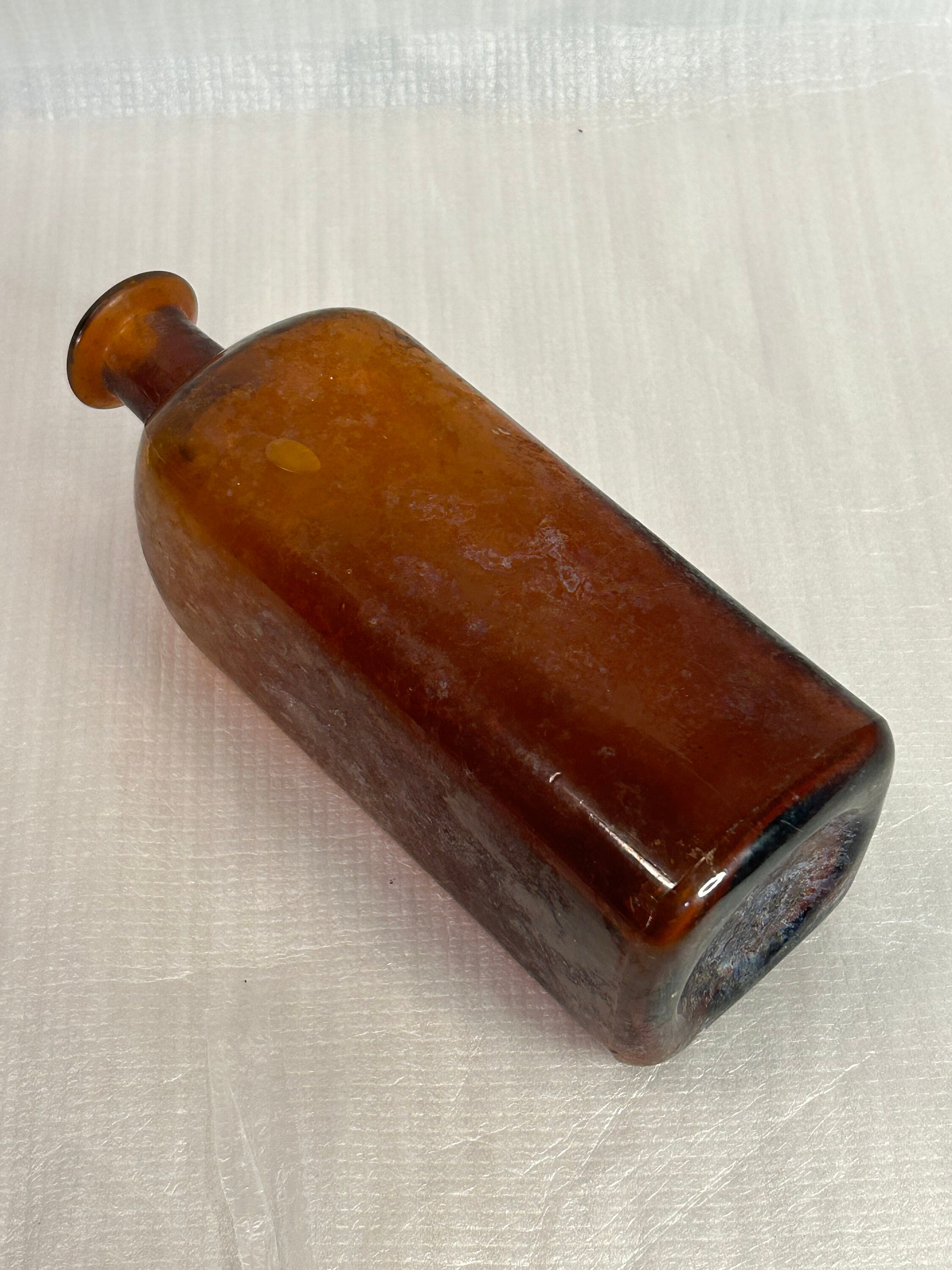 Antique, Vintage, Square Brown Glass Medicine Bottle - Etsy