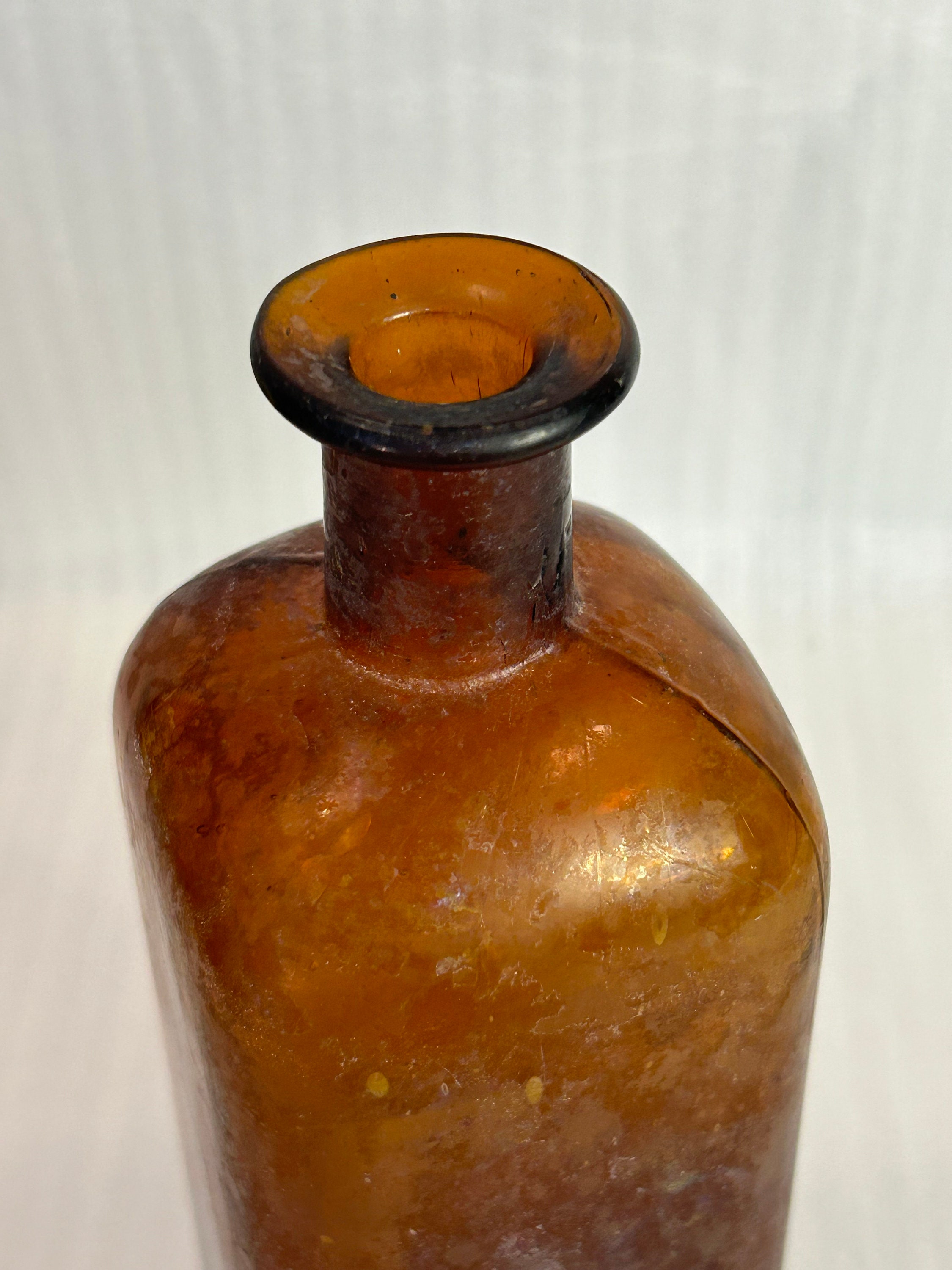 Antique, Vintage, Square Brown Glass Medicine Bottle - Etsy