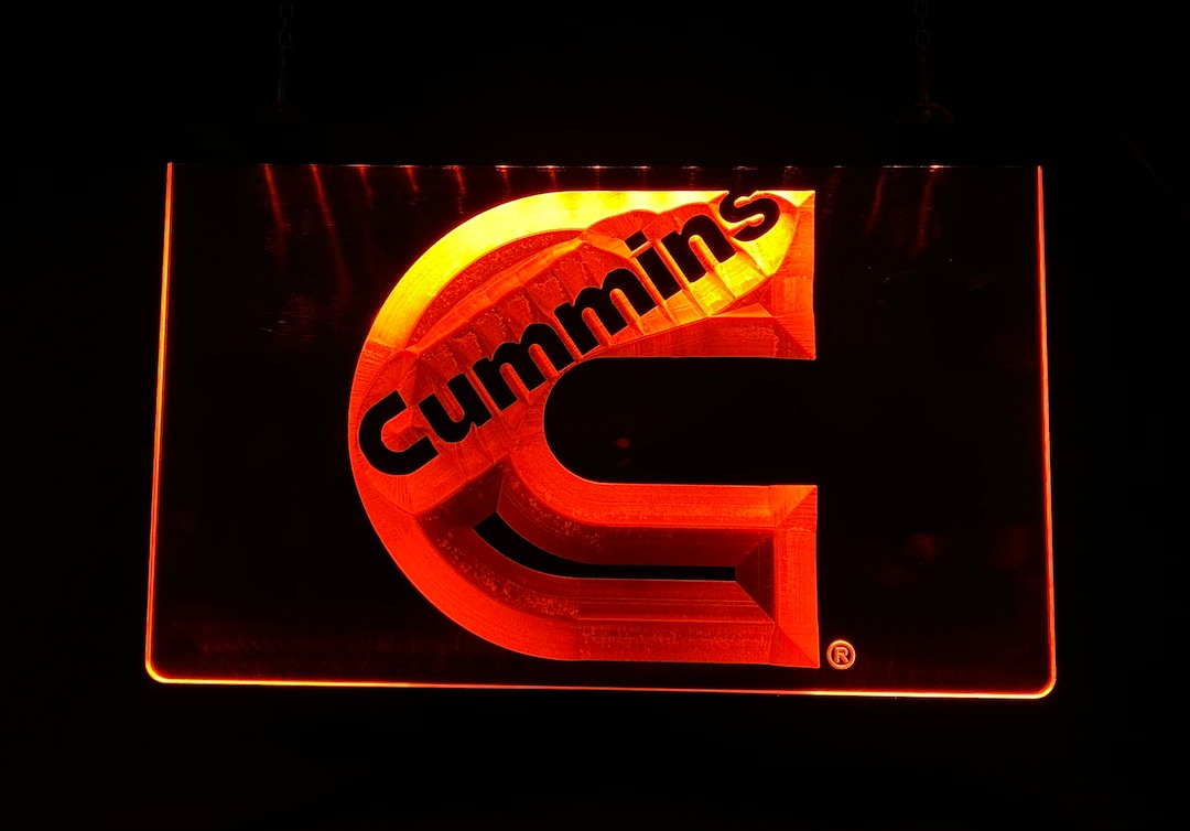 CUMMINS LED Super Bright Acrylic Edge Lit Sign Custom 20cmx30cm - Etsy