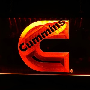 CUMMINS LED Super Bright Acrylic Edge Lit Sign Custom 20cmx30cm - Etsy