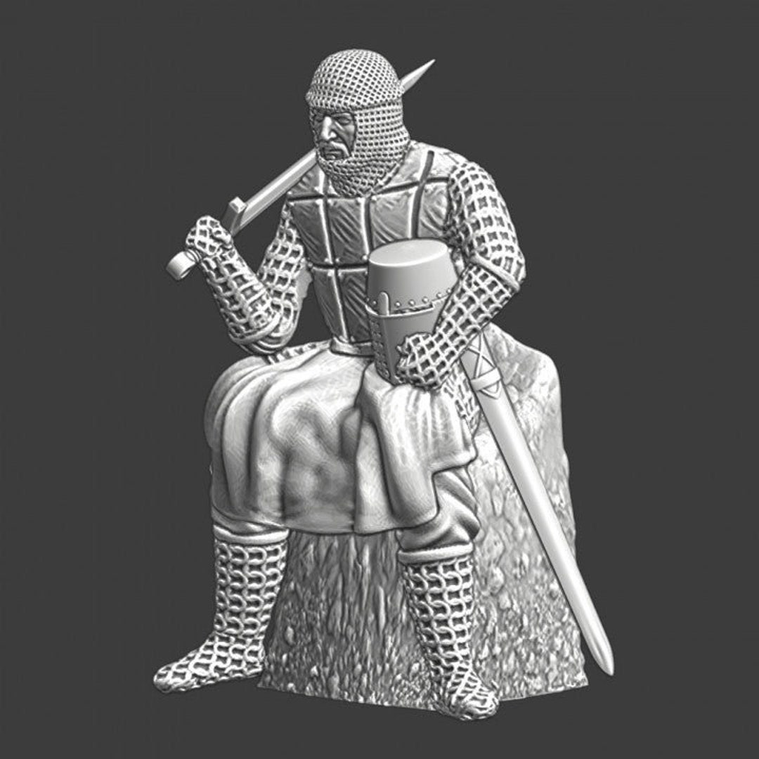 NCM053 Medieval Knight Sitting and Resting - Etsy