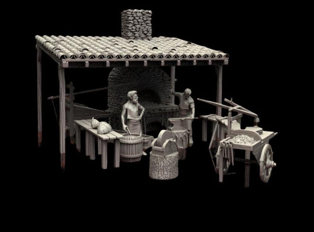 REM0040 Medieval Blacksmith Scene - Etsy