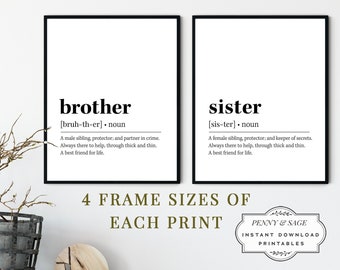 Sibling Definition Print Funny Definition Gift for Brother - Etsy