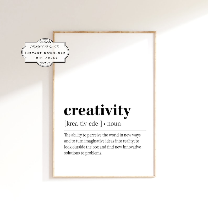 Creativity Definition Printable Wall Art Creativity Quote - Etsy