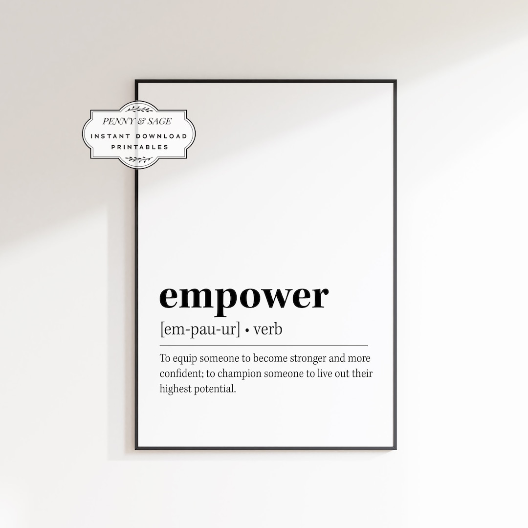 Empower Definition Printable Wall Art, Empower Quote Print, Women ...
